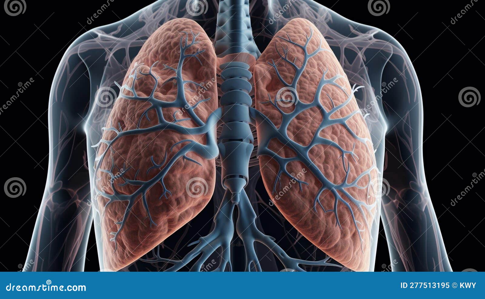 Inside View of Lungs Human Organs Medical Generative Ai Stock ...