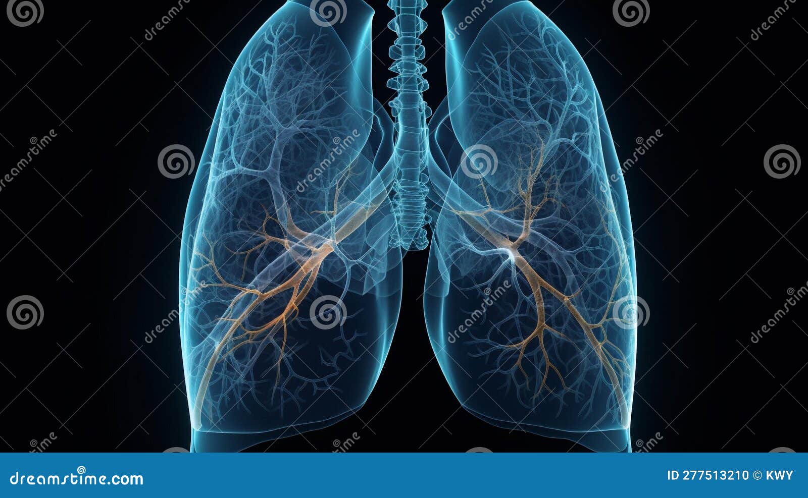 Inside View of Lungs Human Organs Medical Generative Ai Stock ...