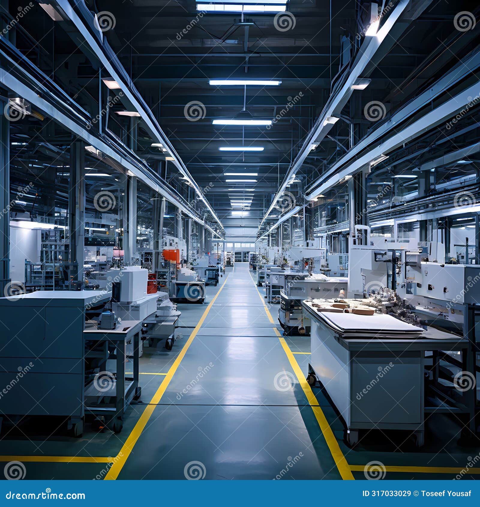Inside View of Manufacturing Facility, Ai Generated Stock Illustration ...