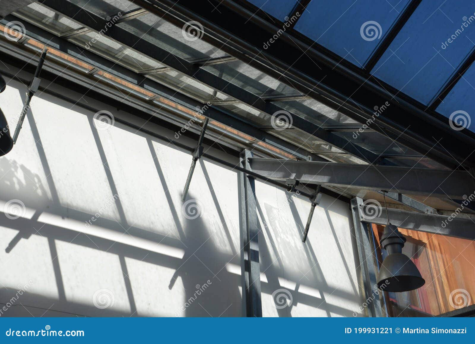 Inside View of Modern Glass Roof, Internal Structure of Glass Roof ...