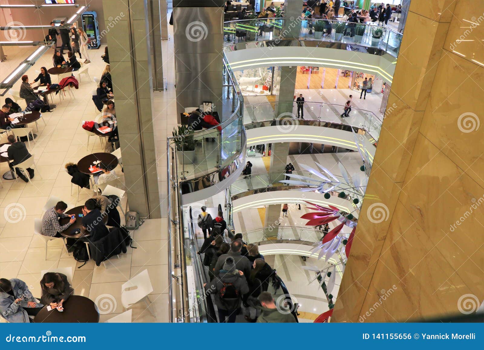 Inside View of a Modern and Large Shopping Center, Composed of Many ...