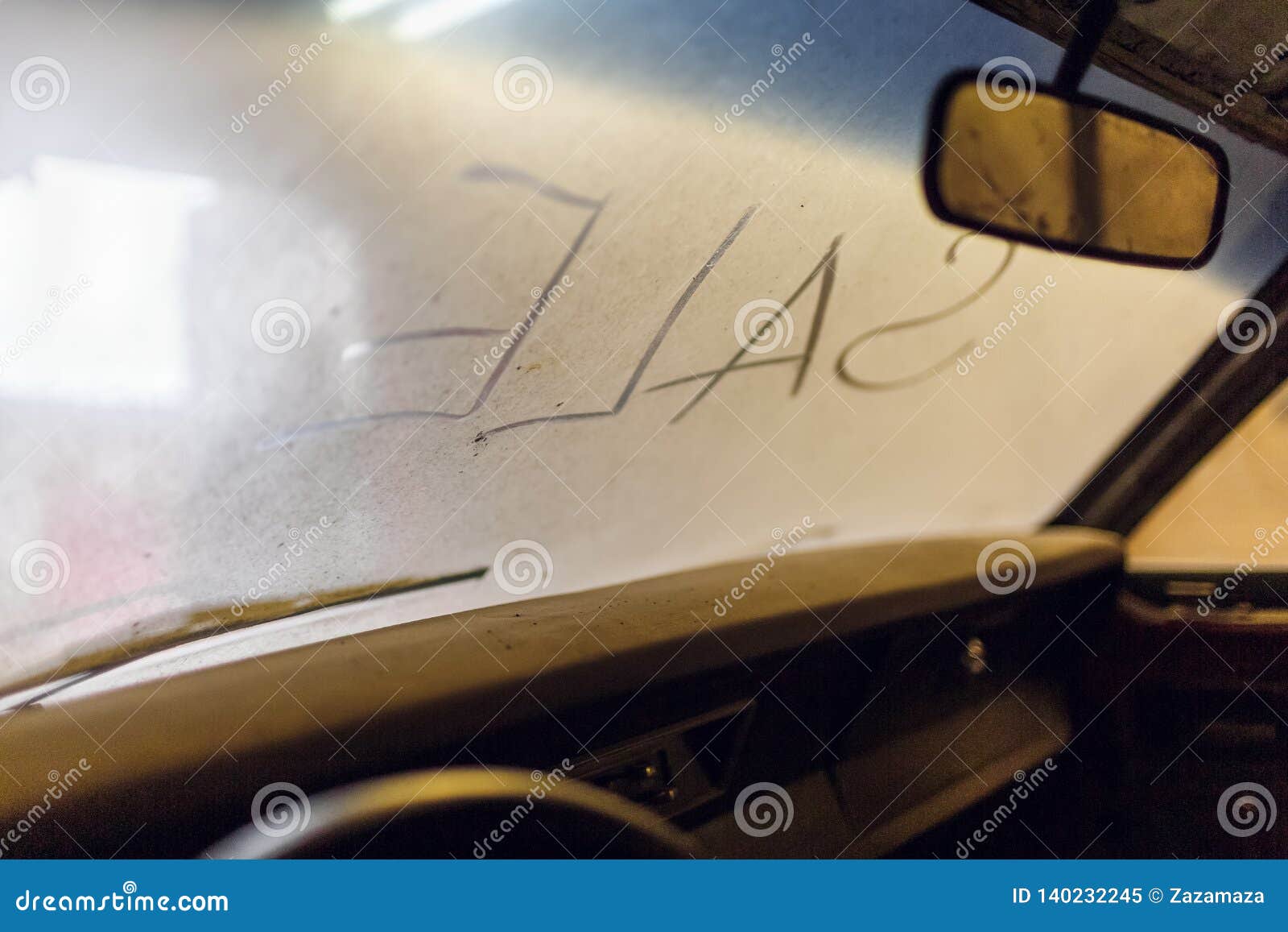 Inside View of Old Broken Car Interior with Dusty Vehicle Dashboard ...