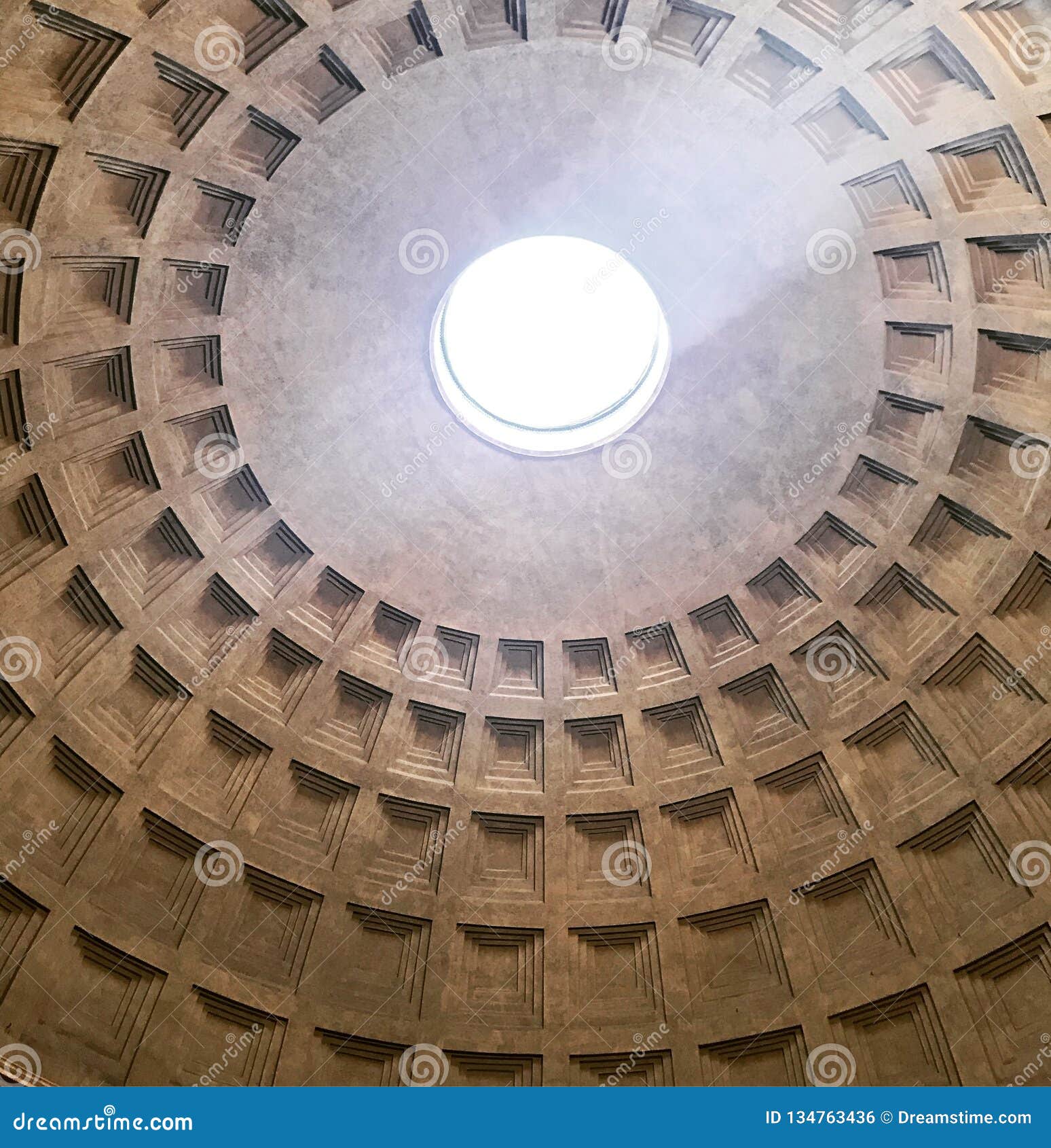 Inside View from the Pantheon Ceiling, Rome Stock Photo - Image of ...