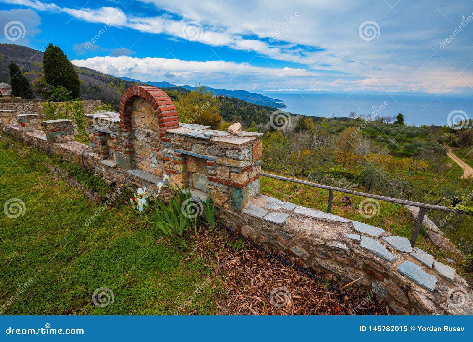 Philotheou Monastery on the Mount Athos Stock Image - Image of culture ...