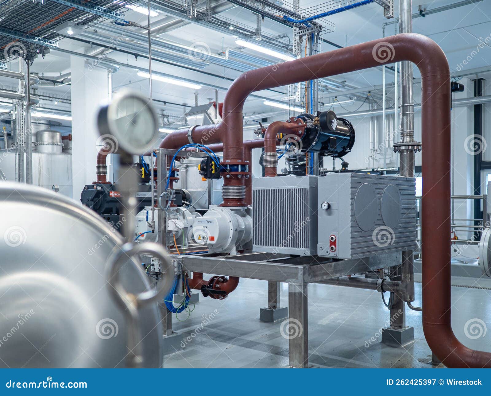 Inside View of Pipe Lines in a Factory Stock Image - Image of pipes ...