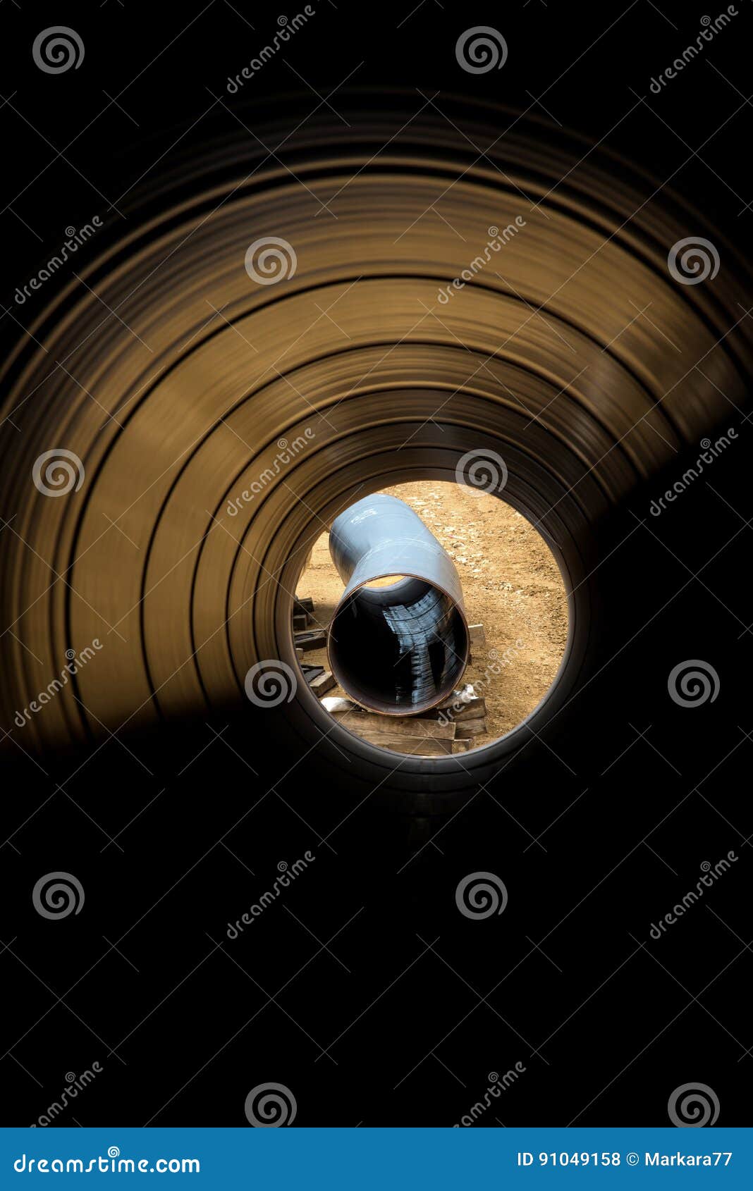 Inside View of Pipeline Construction. Stock Photo - Image of pipelines ...