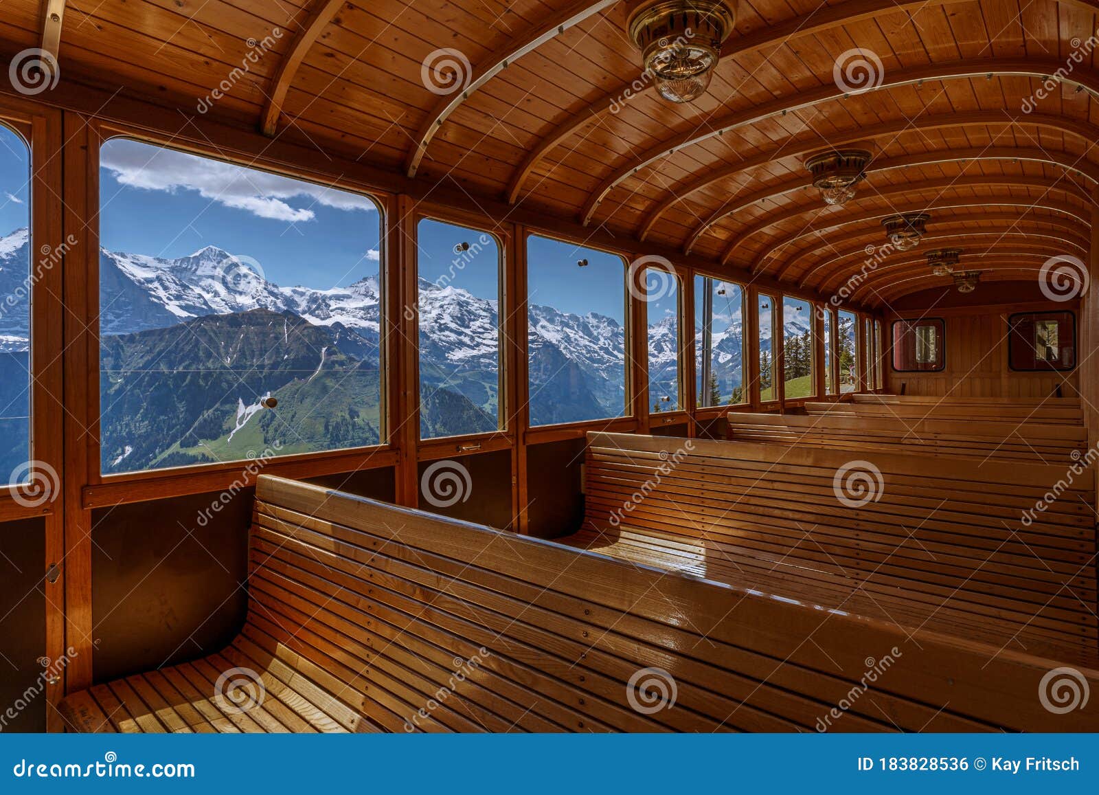 Inside View of a Train with Mountains in the Background Stock Photo ...