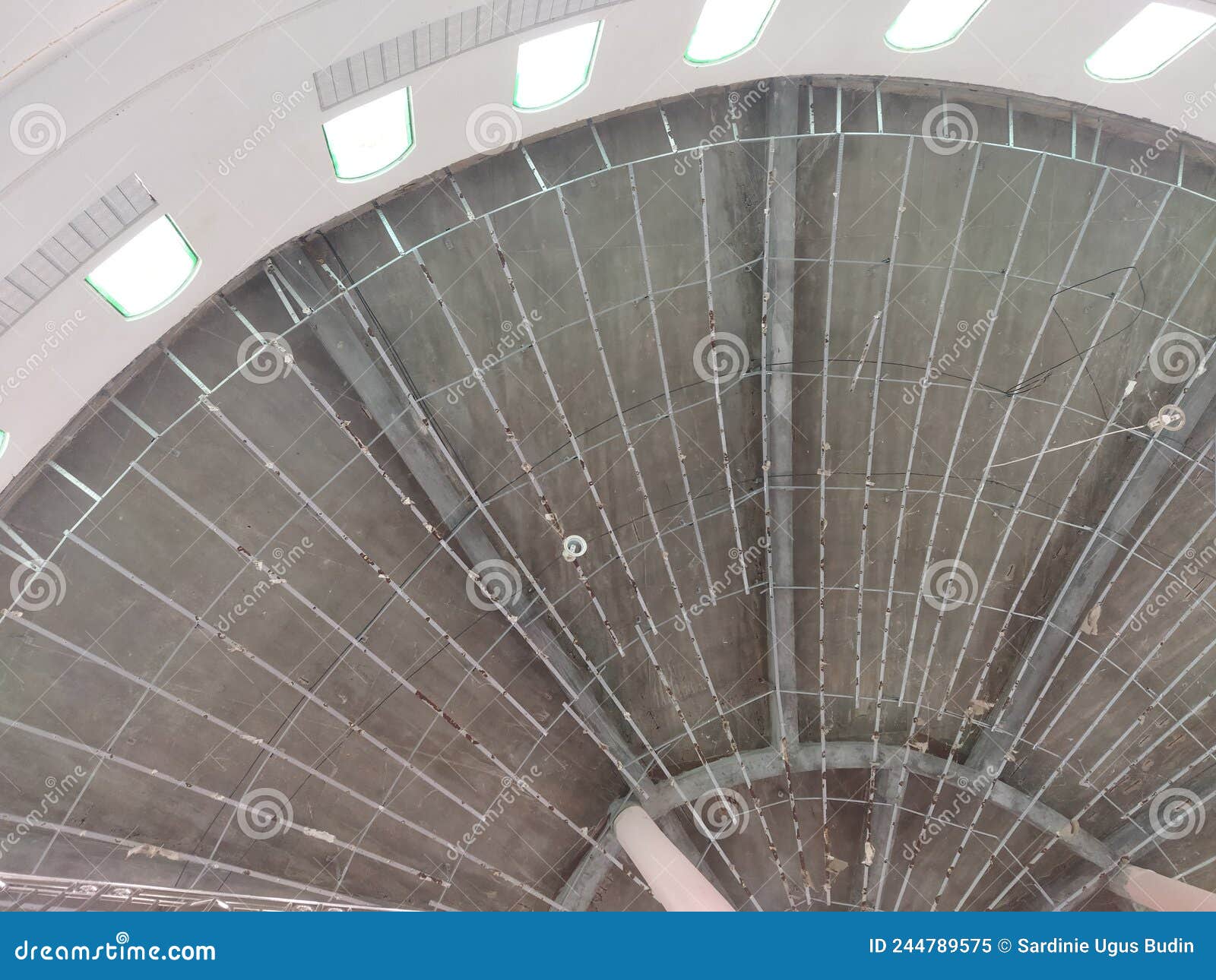 The Inside View of the Roof of a Building Stock Image - Image of circle ...