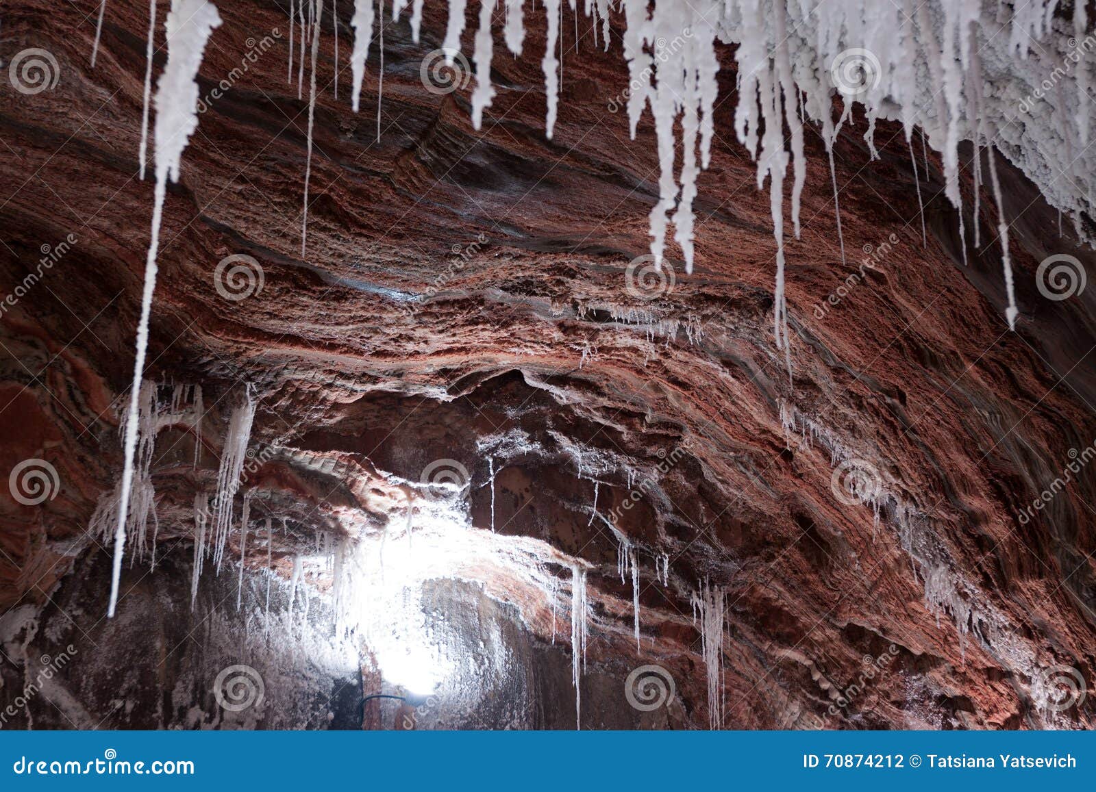 Inside View of Salt Cave with Salty Stalactites Stock Photo - Image of ...