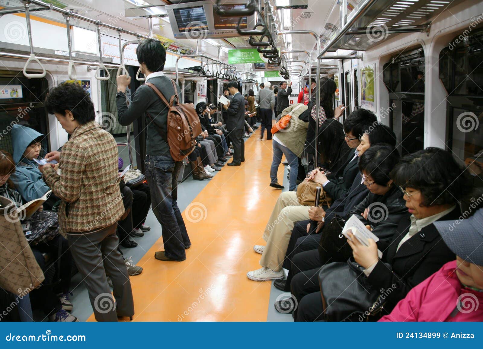 Inside View of Seoul Metropolitan Subway Editorial Stock Image - Image ...
