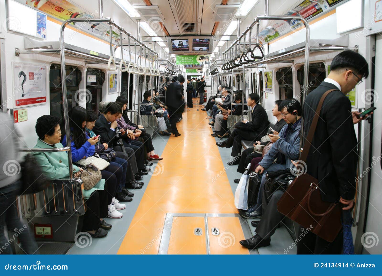 Inside View of Seoul Metropolitan Subway Editorial Stock Image - Image ...