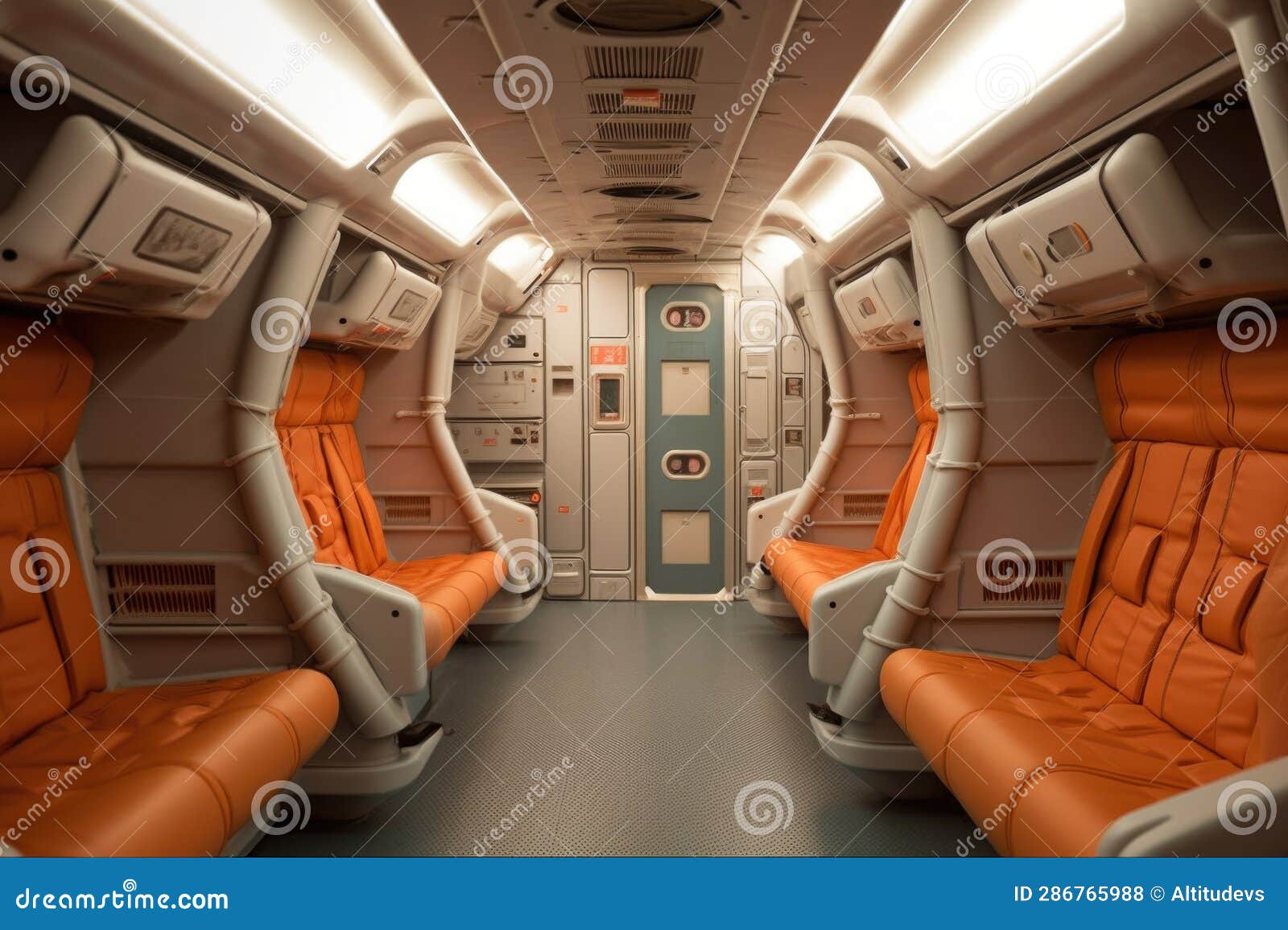 Inside View of Spacious Shuttle Cabin Design Stock Illustration ...