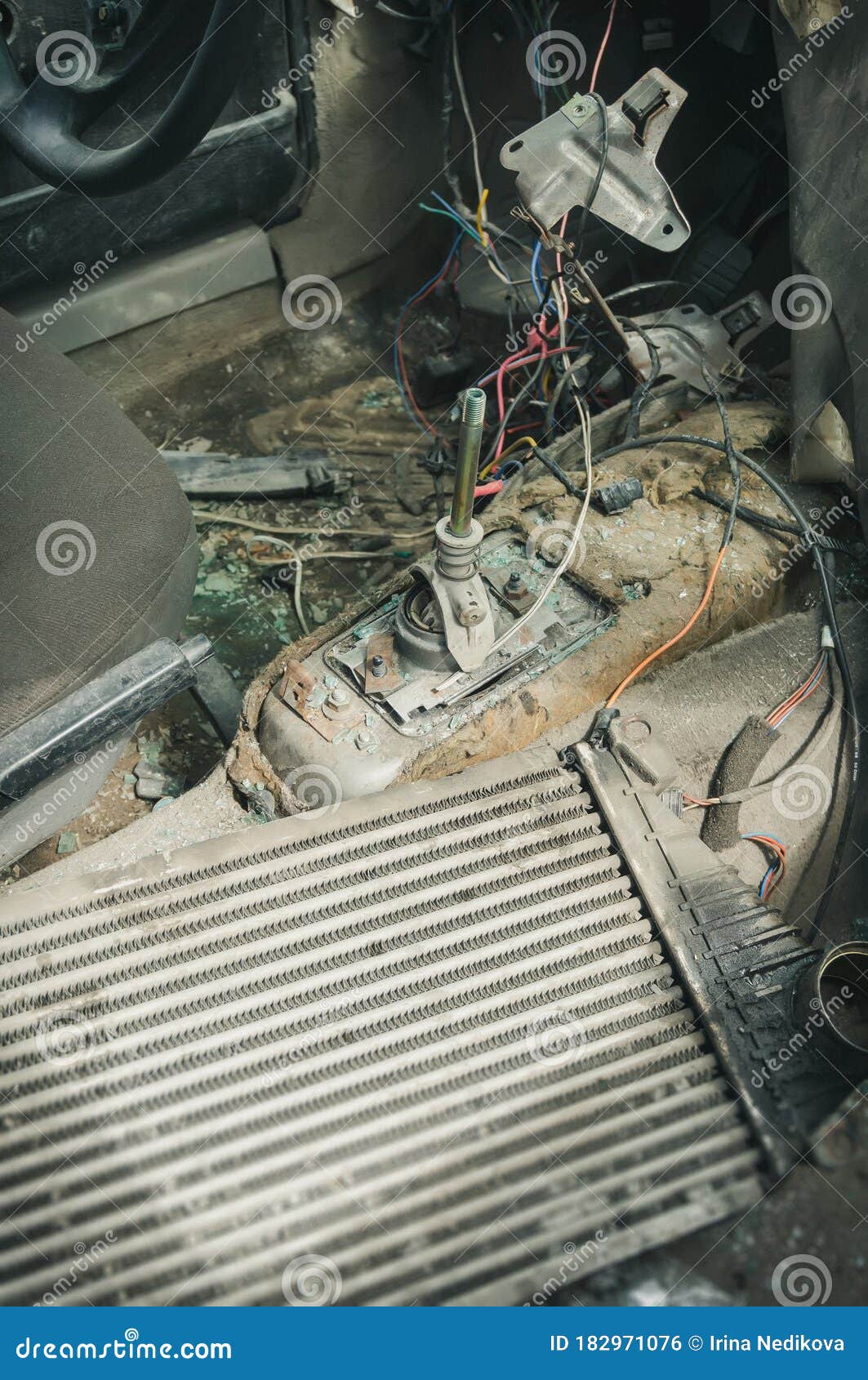 Inside View To Car Crashed Gear Shifter Stock Photo - Image of ...