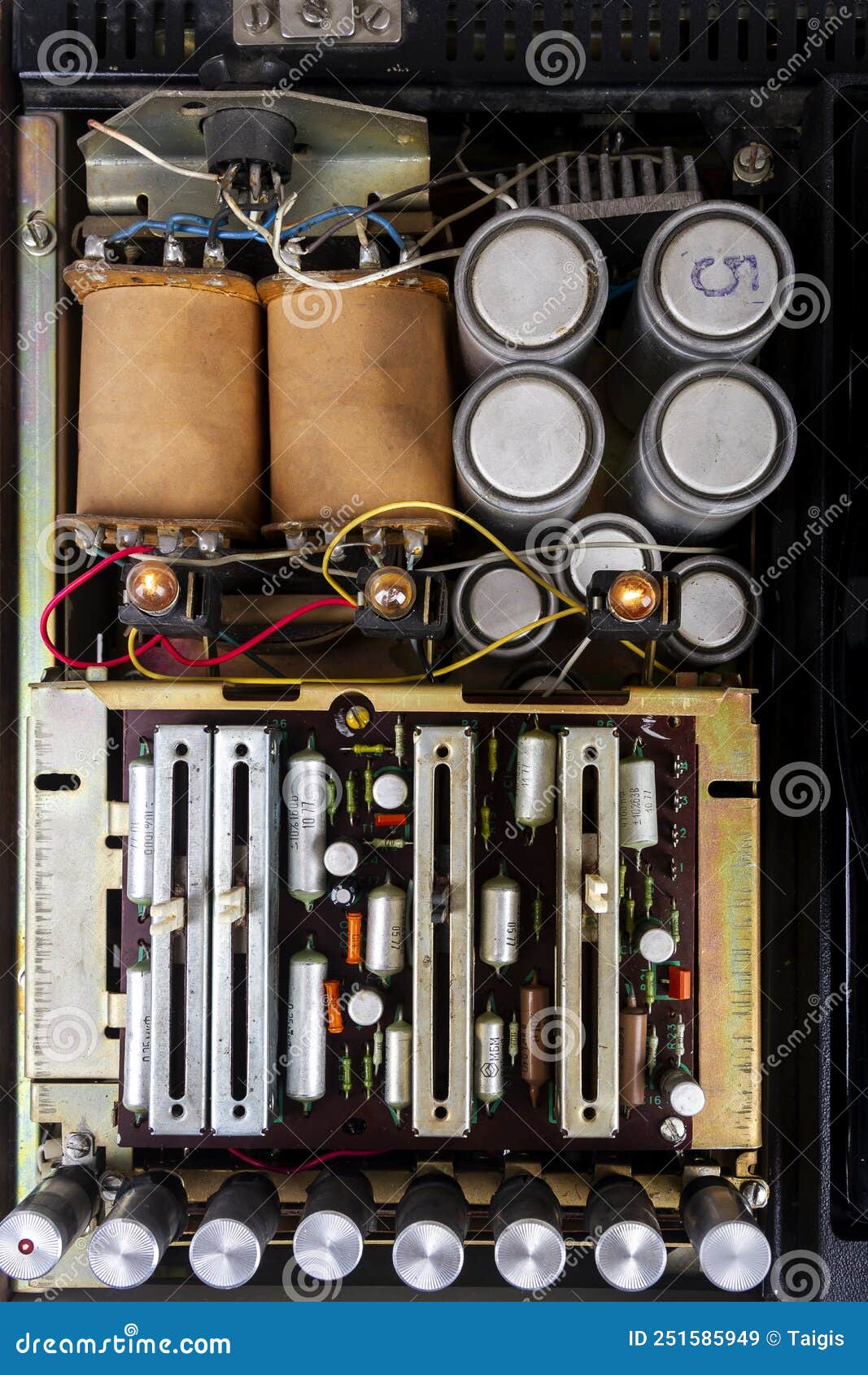 Inside View of Turntable with Amplifier Stock Image - Image of ...