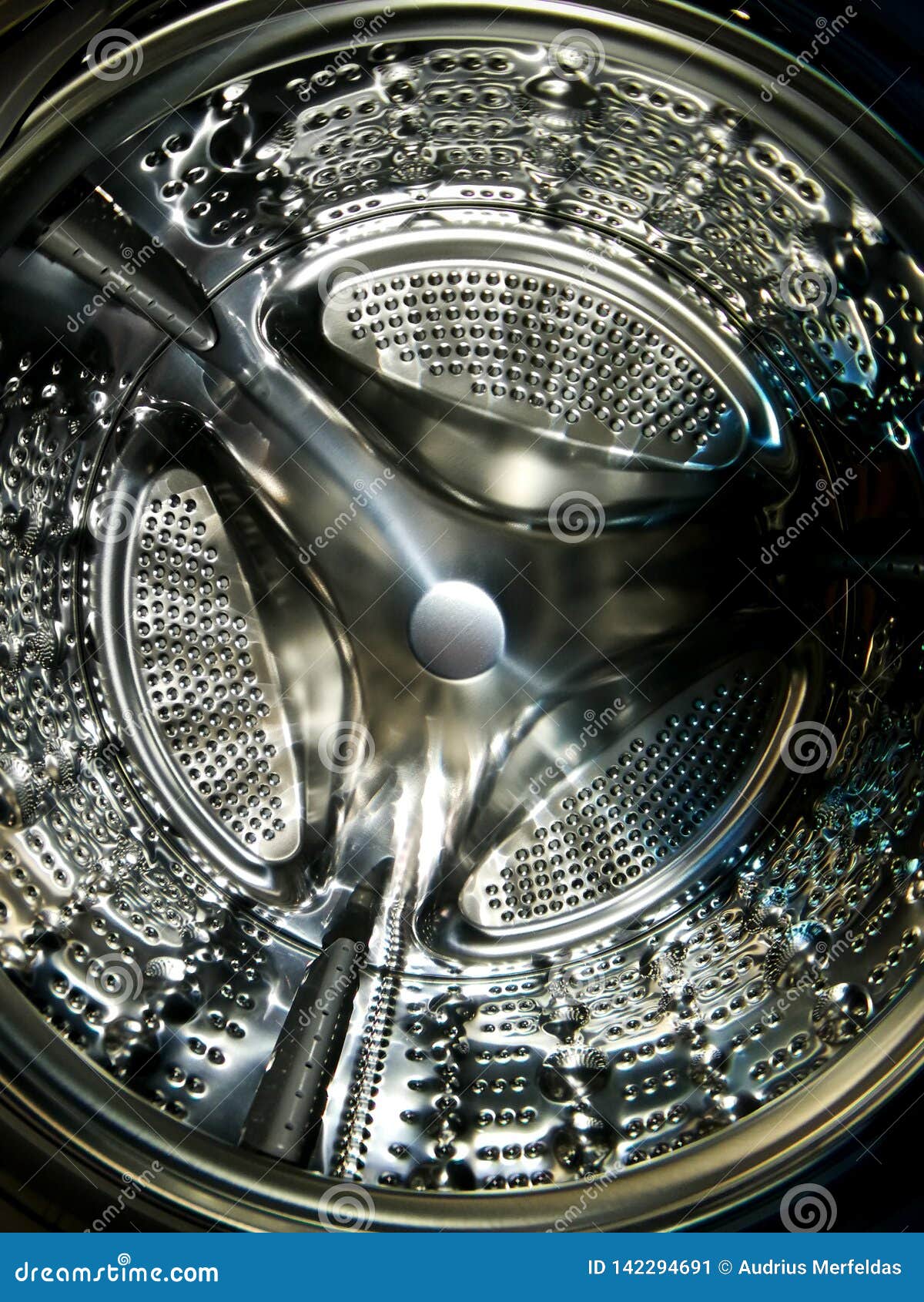 Inside View Washing Machine Drum Stock Image - Image of holes, steel ...