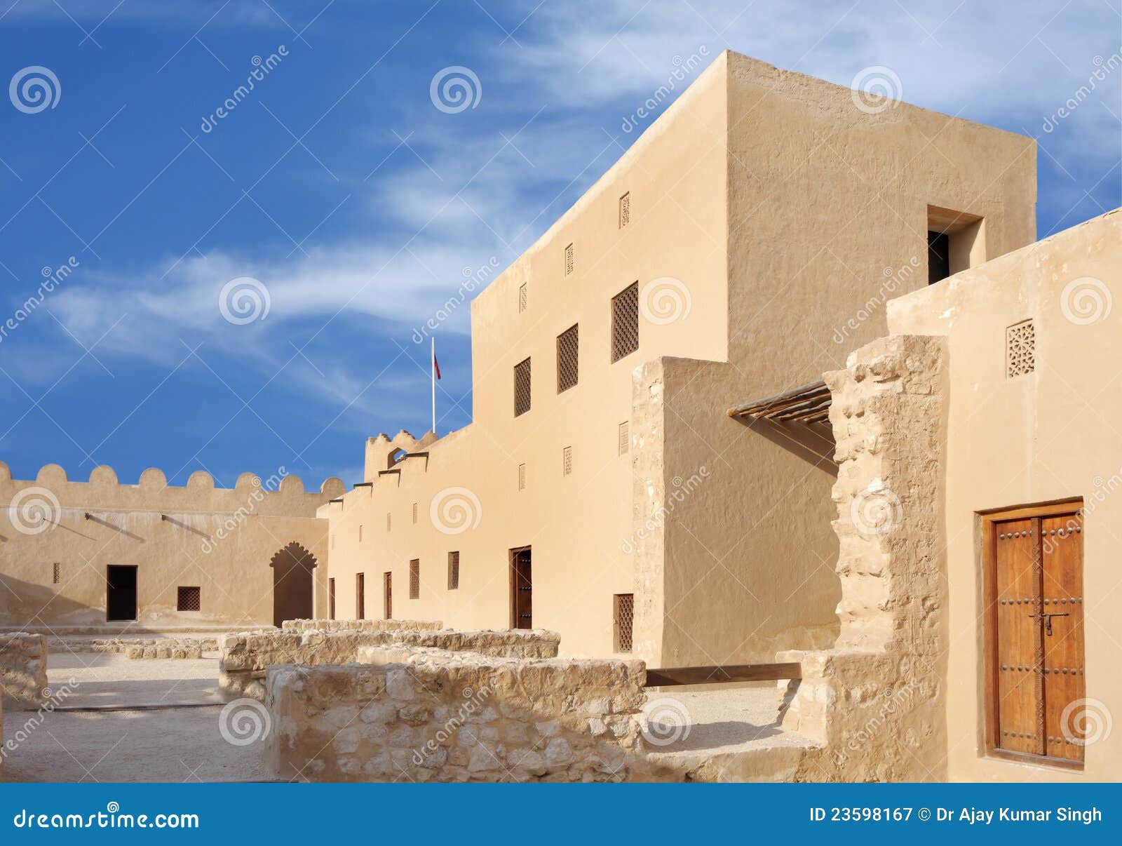 Inside View Western Portion of Riffa Fort, Bahrain Stock Image - Image ...