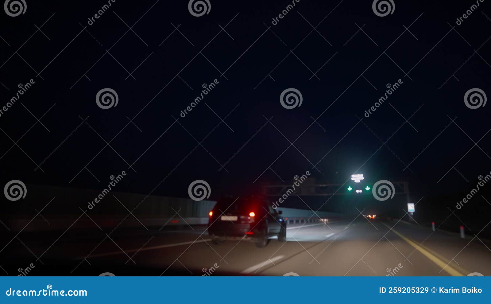 Inside View of the Windshield of a Car that is Driving Along the ...