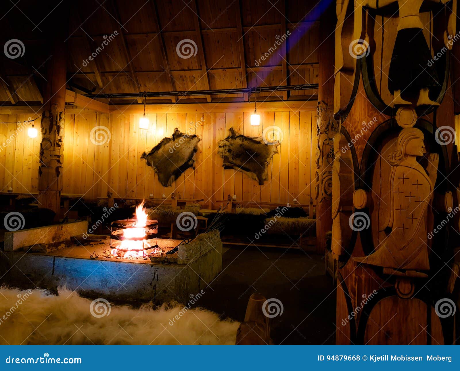 Inside viking hall stock photo. Image of vestfold, hall - 94879668