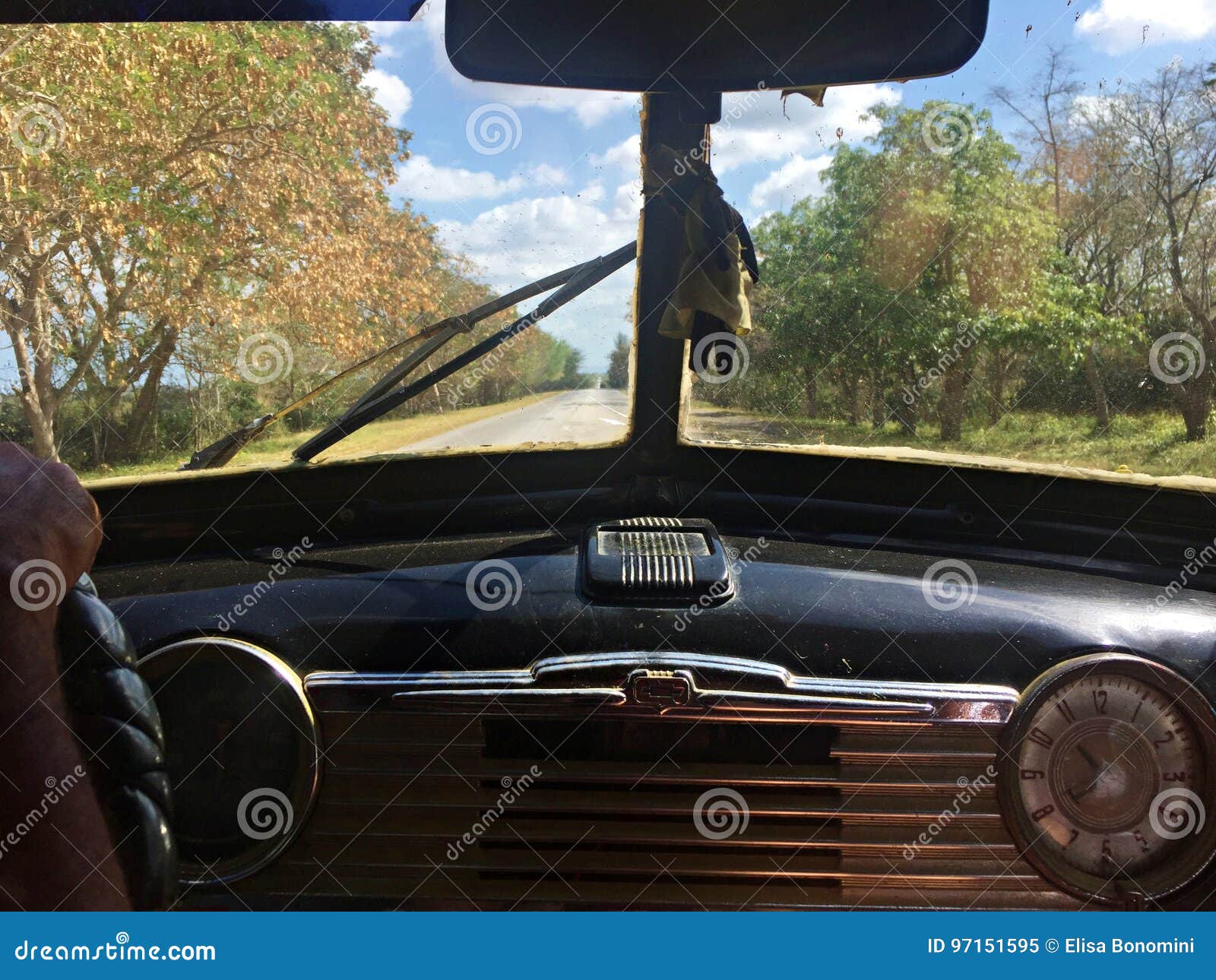Inside a Vintage Car in Cuba Stock Image - Image of convertible ...