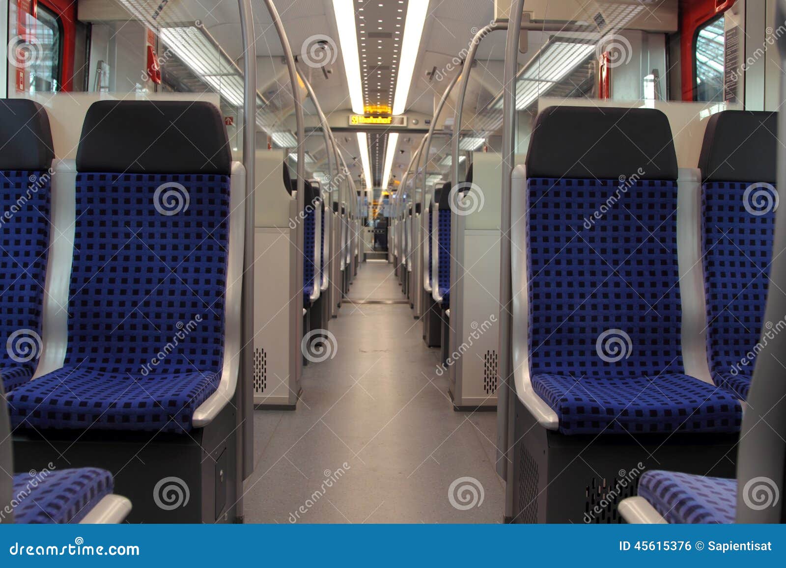Inside The Wagon Train Germany, Dusseldorf. Empty Train Interior ...