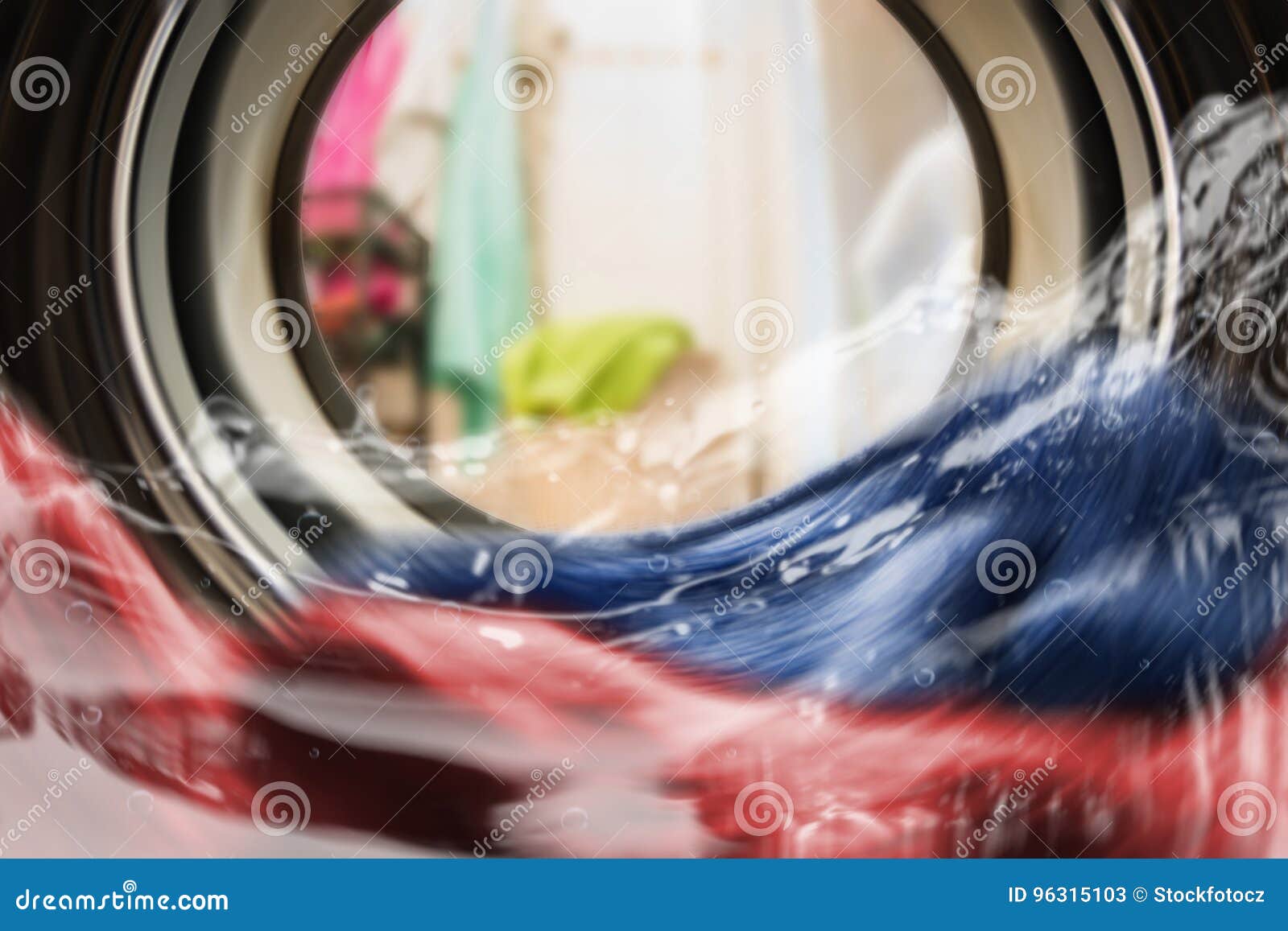 Inside the washing machine stock image. Image of water - 96315103