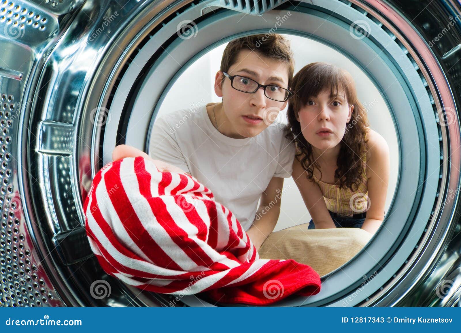 From Inside the Washing Machine View. Stock Image - Image of cheerful ...