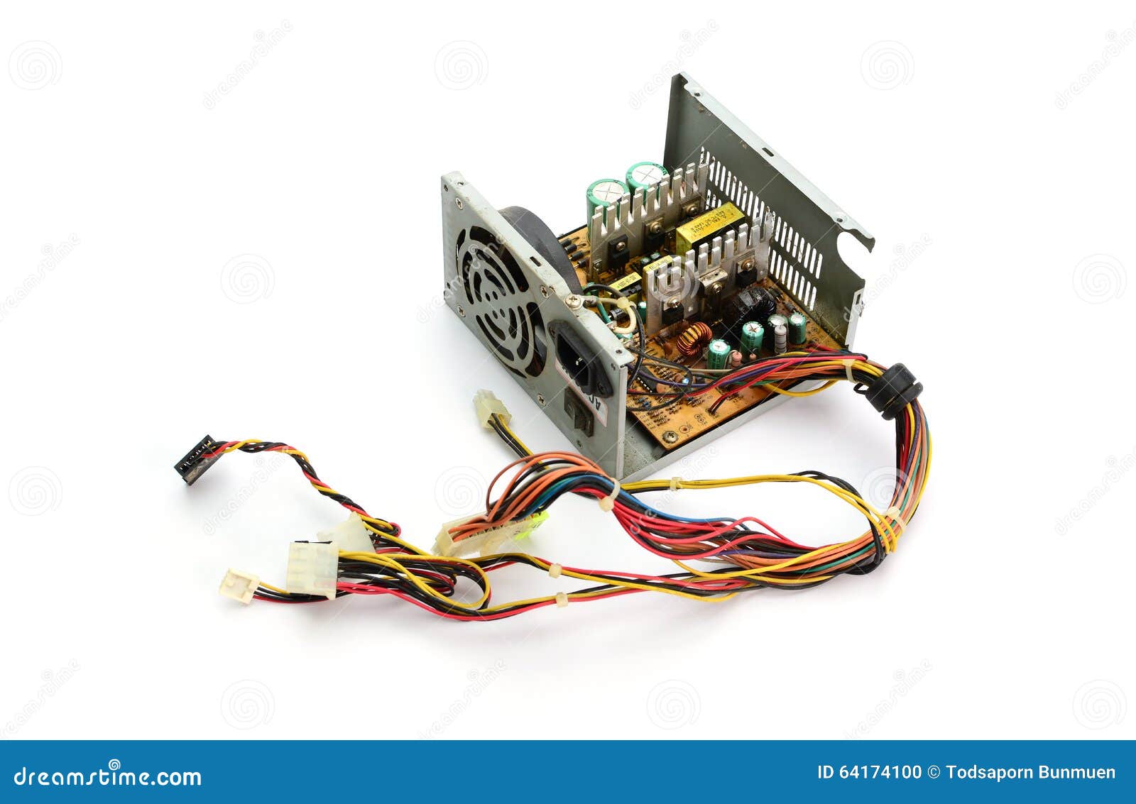 Inside of Waste Computer Power Supply Stock Photo - Image of electrical ...