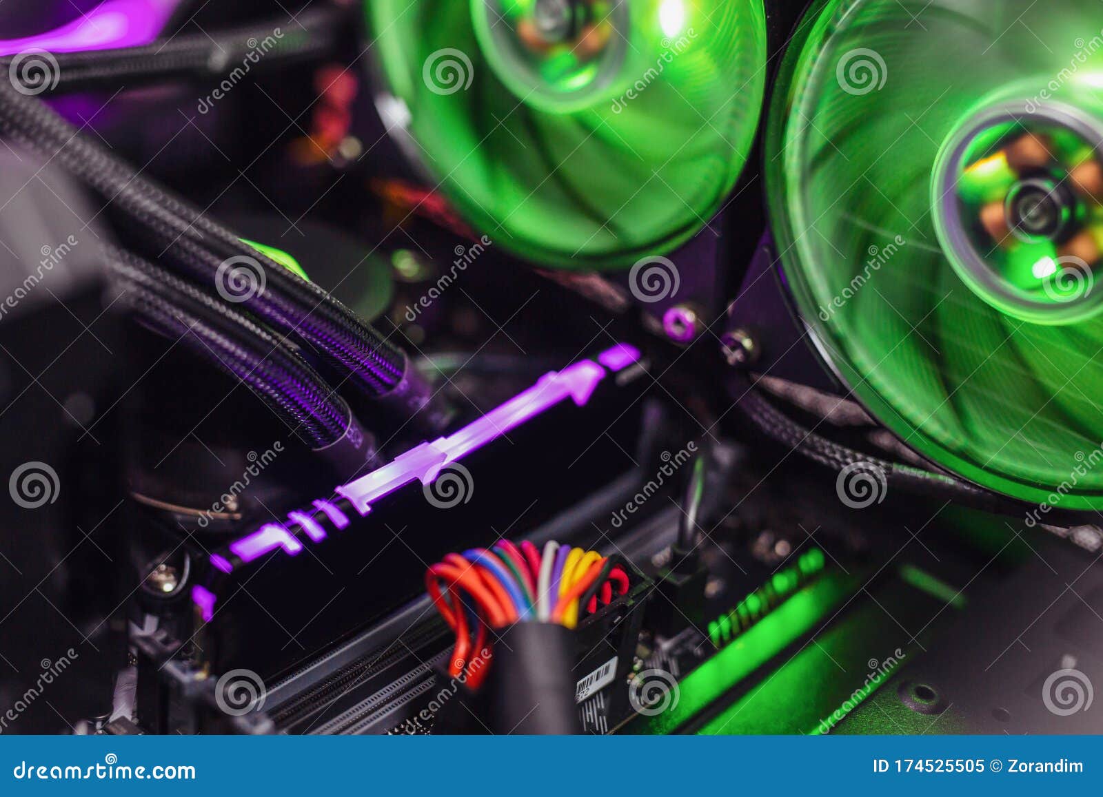 Inside of Water Cooled High Performance Modern Computer. Water Cooling ...