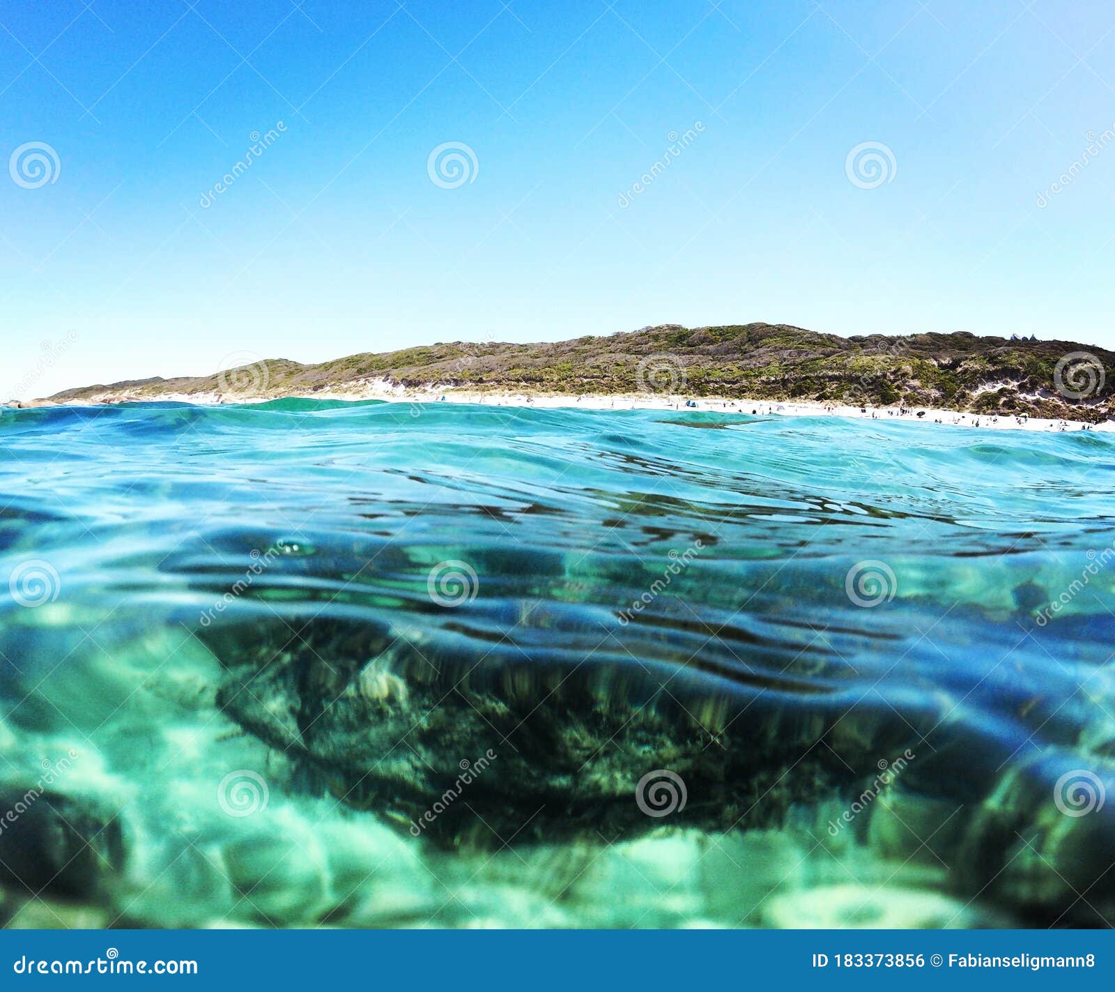 From Inside the Water To the Beach Stock Photo - Image of blue ...