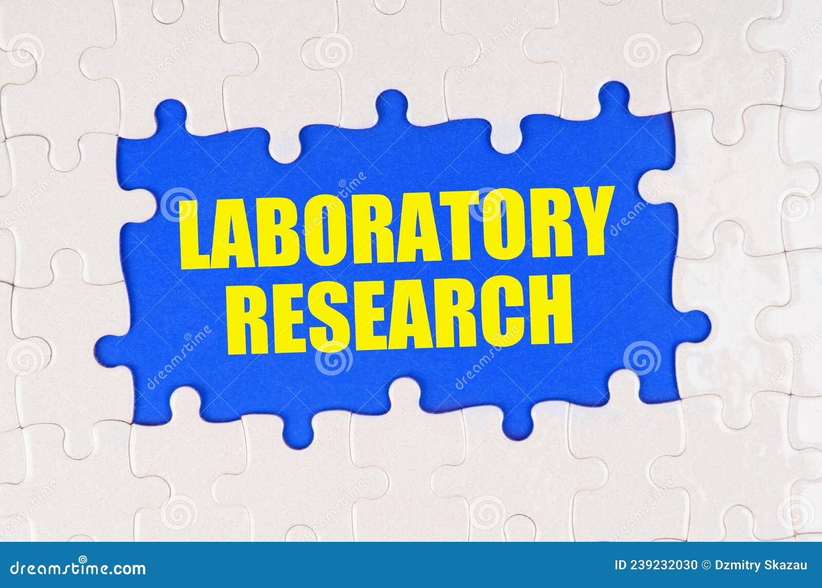 Inside the White Puzzles on a Blue Background it is Written ...