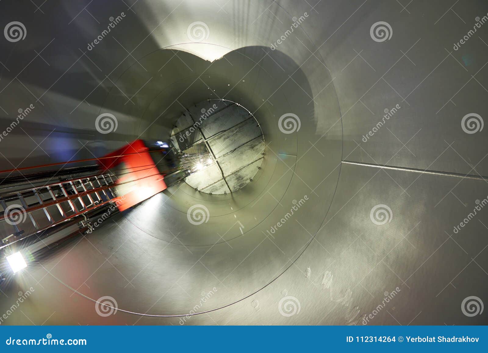 Inside the wind turbines. stock photo. Image of tunnel - 112314264