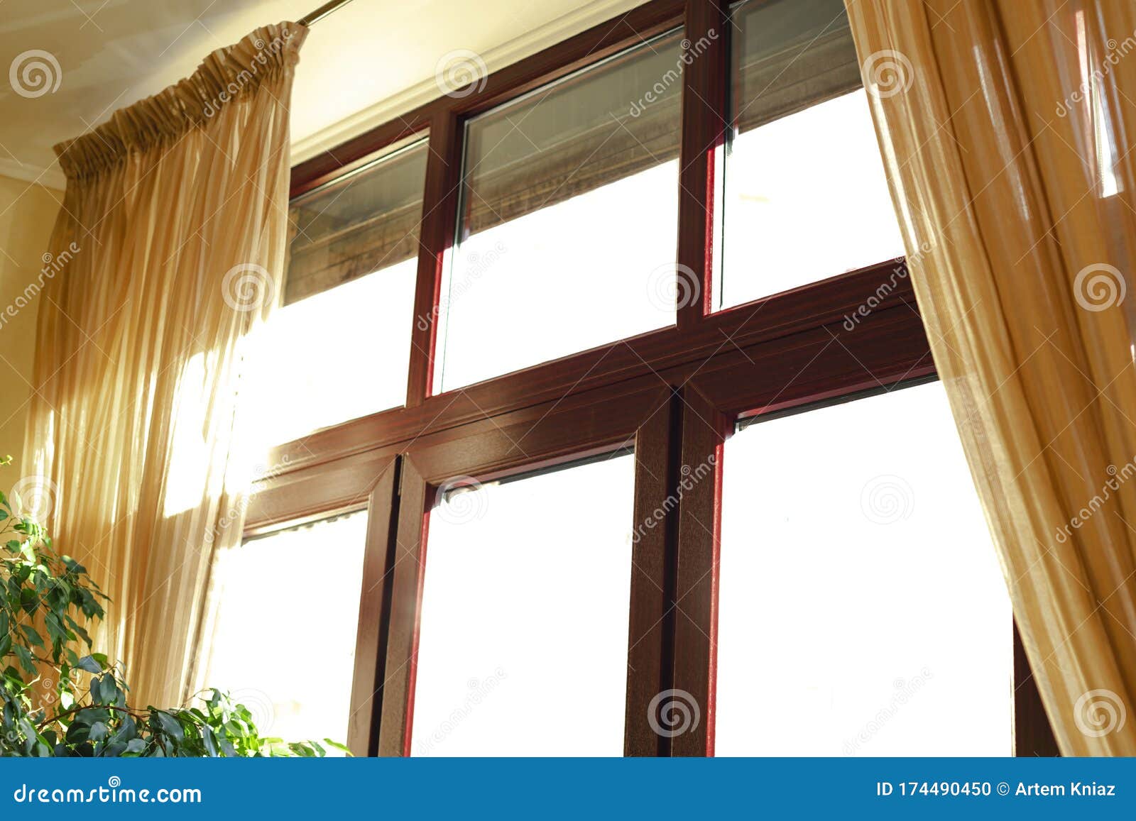 Inside Window Frame Cafe Interior View Sun Light Lighting Indoor Stock ...