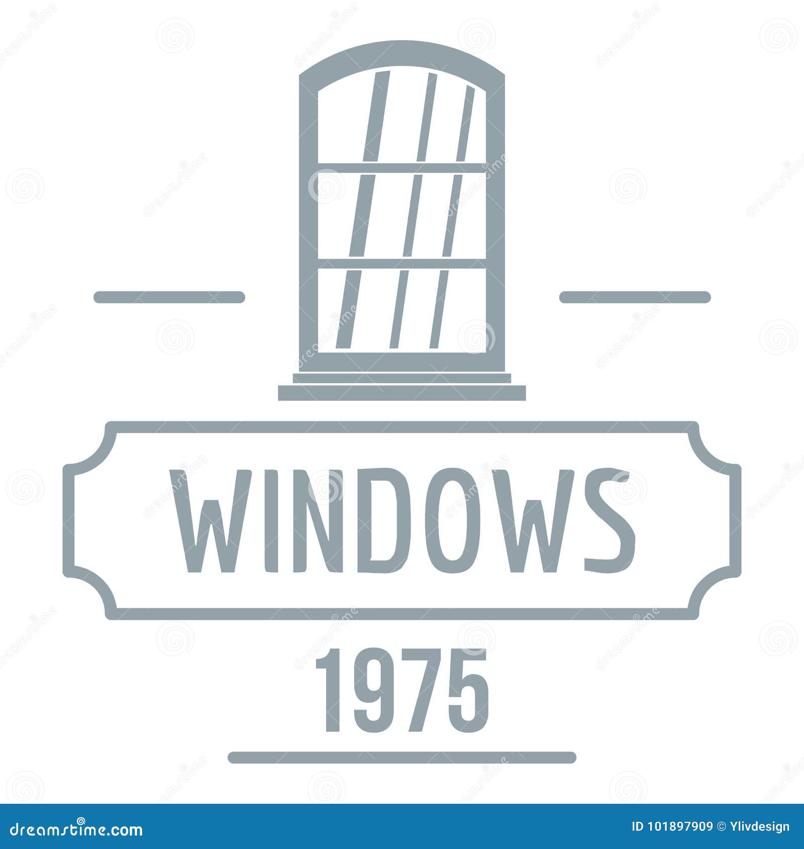 Inside Window Logo, Gray Monochrome Style Stock Vector - Illustration ...
