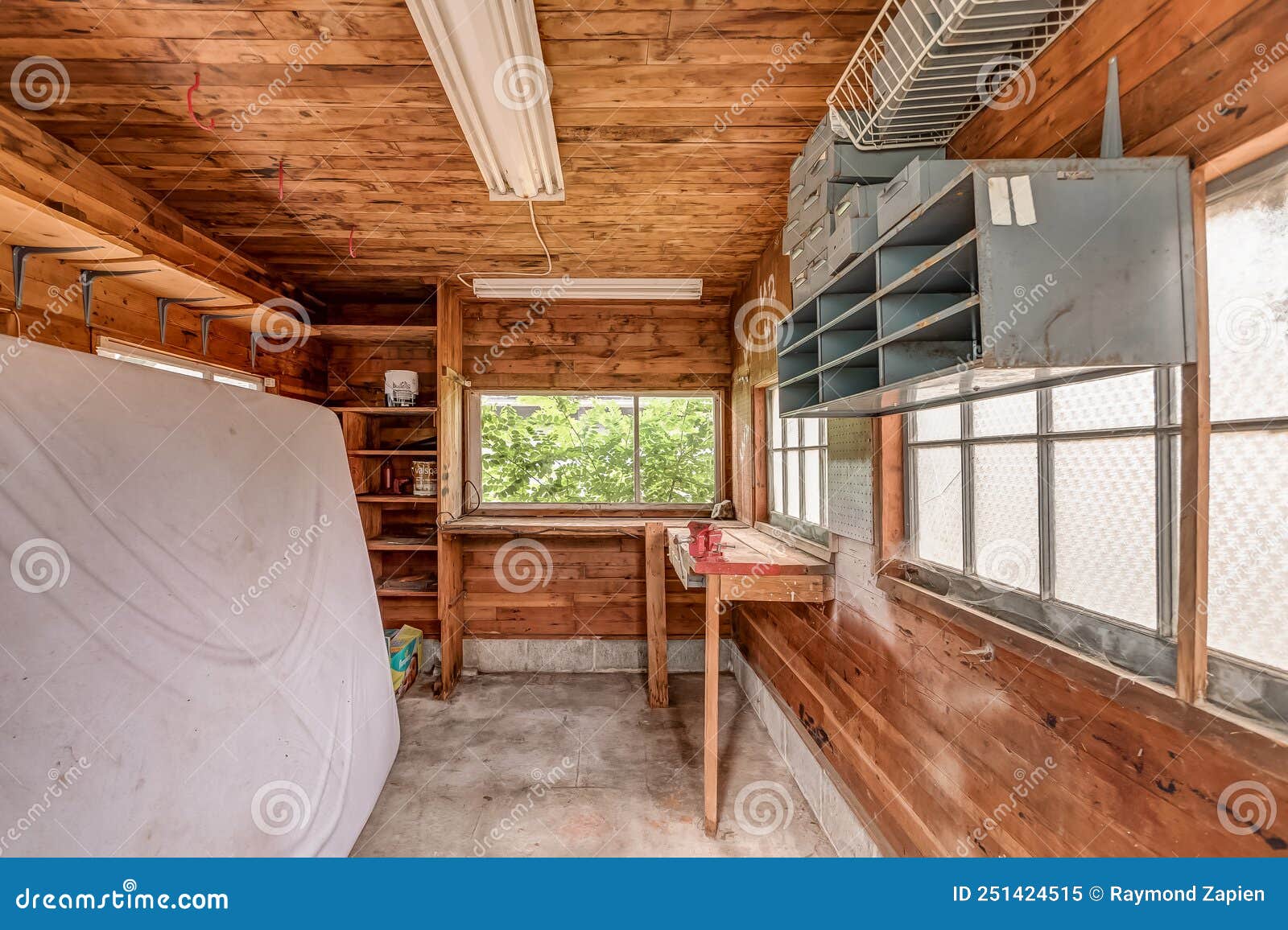 Inside Wood Shed Storage Space Work Room Stock Image - Image of space ...