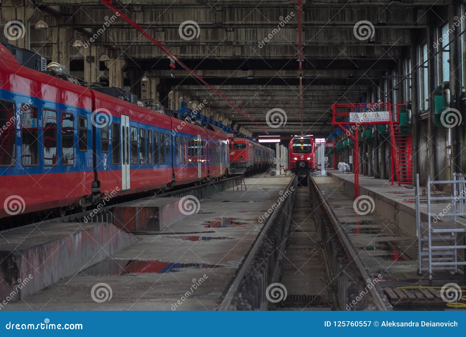 Inside the Working Train Depo Stock Image - Image of serbia, depo ...
