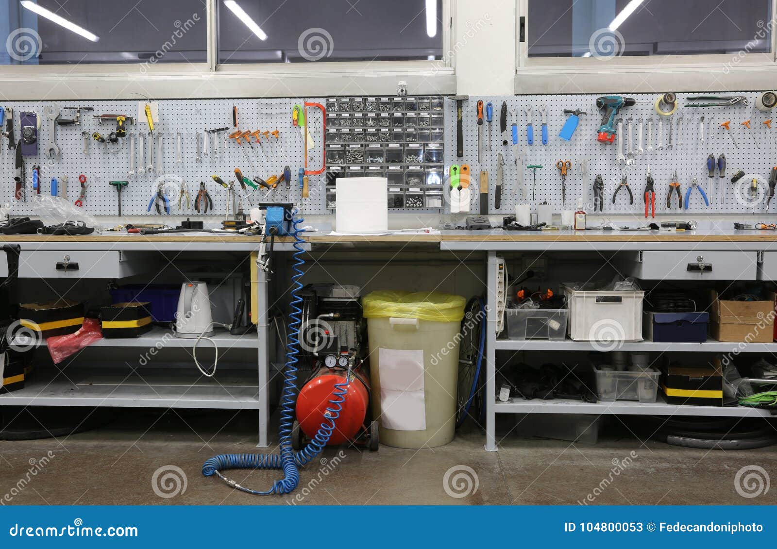 Workshop with Large Workbench and a Large Number of Tools for Ma Stock ...