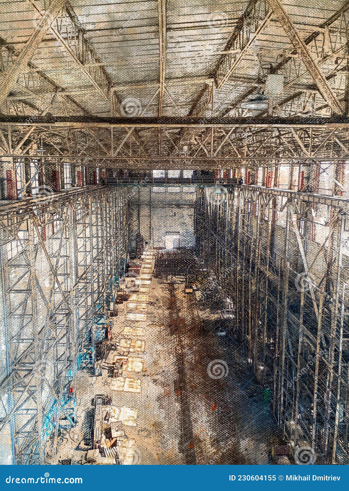 Workshop Assembly Of Modular Buildings. Royalty-Free Cartoon ...