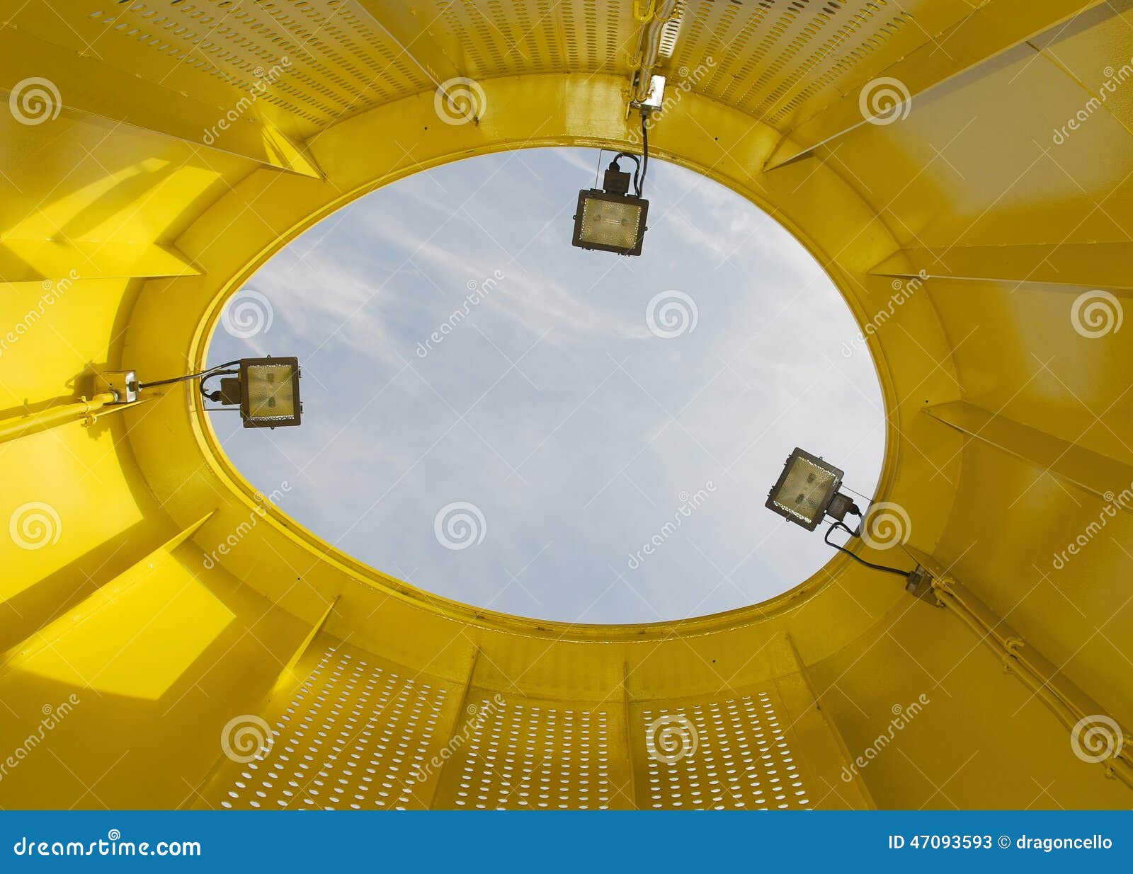 Inside a Yellow Tube stock image. Image of lighting, metal - 47093593