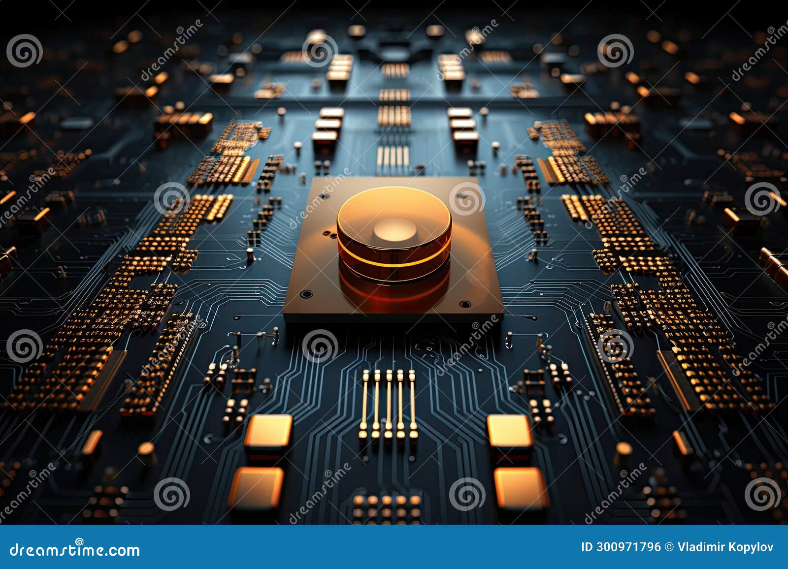 The Insides of a Microprocessor Device Stock Illustration ...