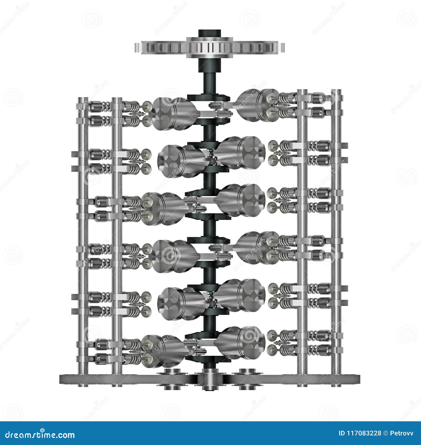 Insides V12 Engine Isolated on White Stock Illustration - Illustration ...