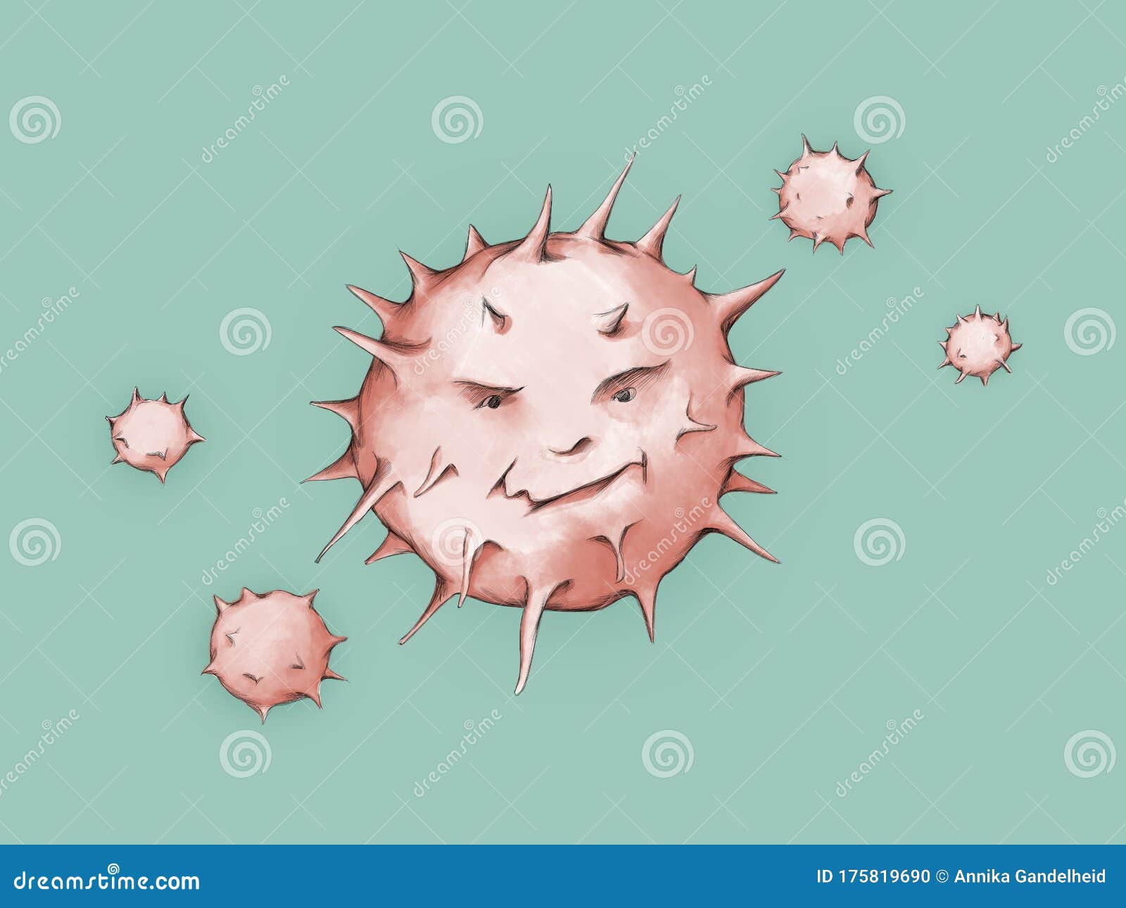 Insidious looking virus stock illustration. Illustration of pointed ...