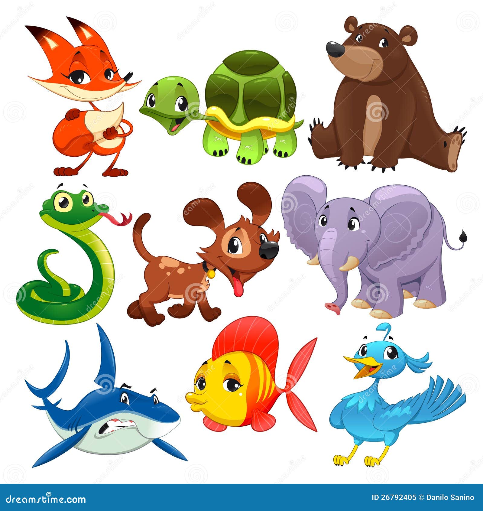 Insieme degli animali. illustrazione vettoriale. Illustrazione di orso ...