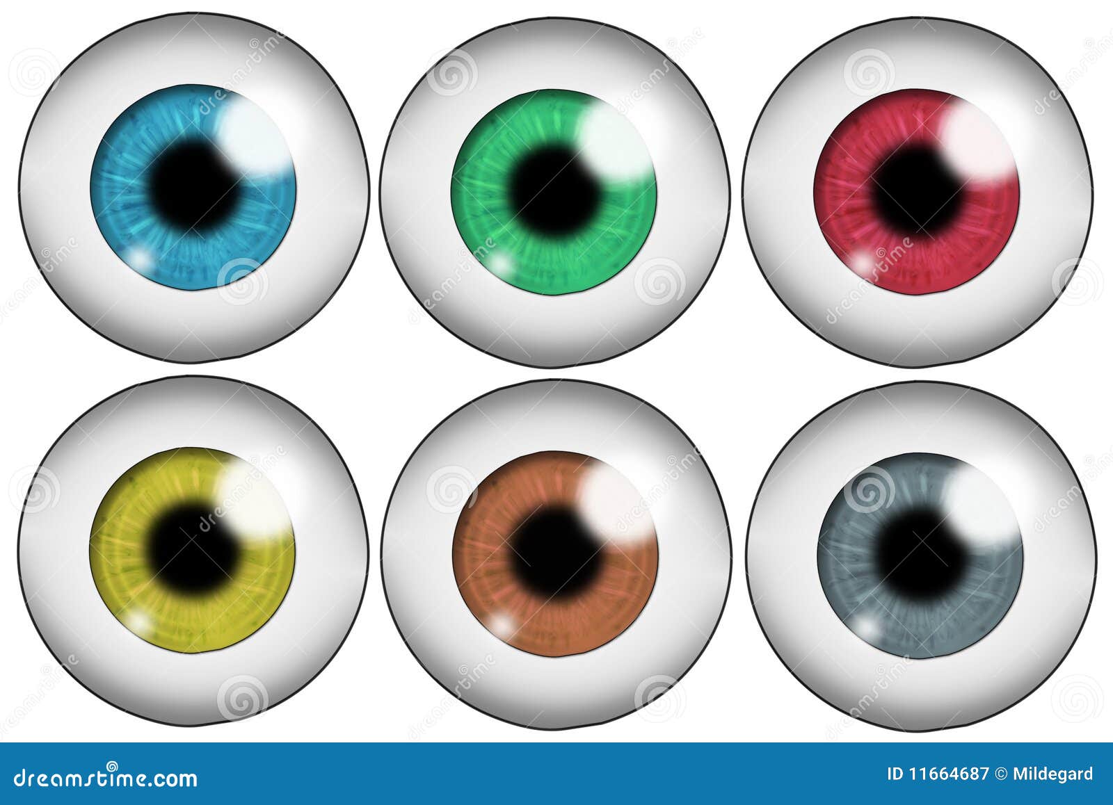 Insieme Degli Occhi Colorati Illustrazione di Stock - Illustrazione di ...