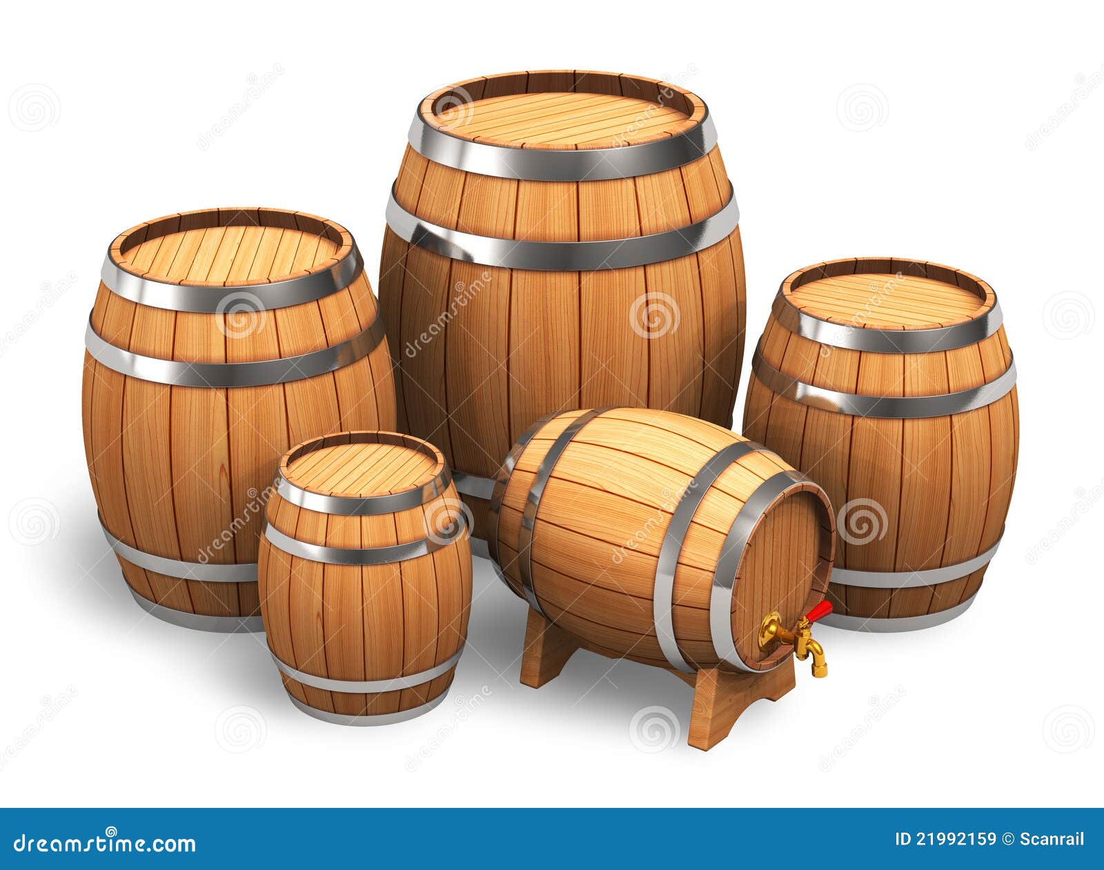 Insieme Dei Barilotti Di Legno Illustrazione di Stock - Illustrazione ...