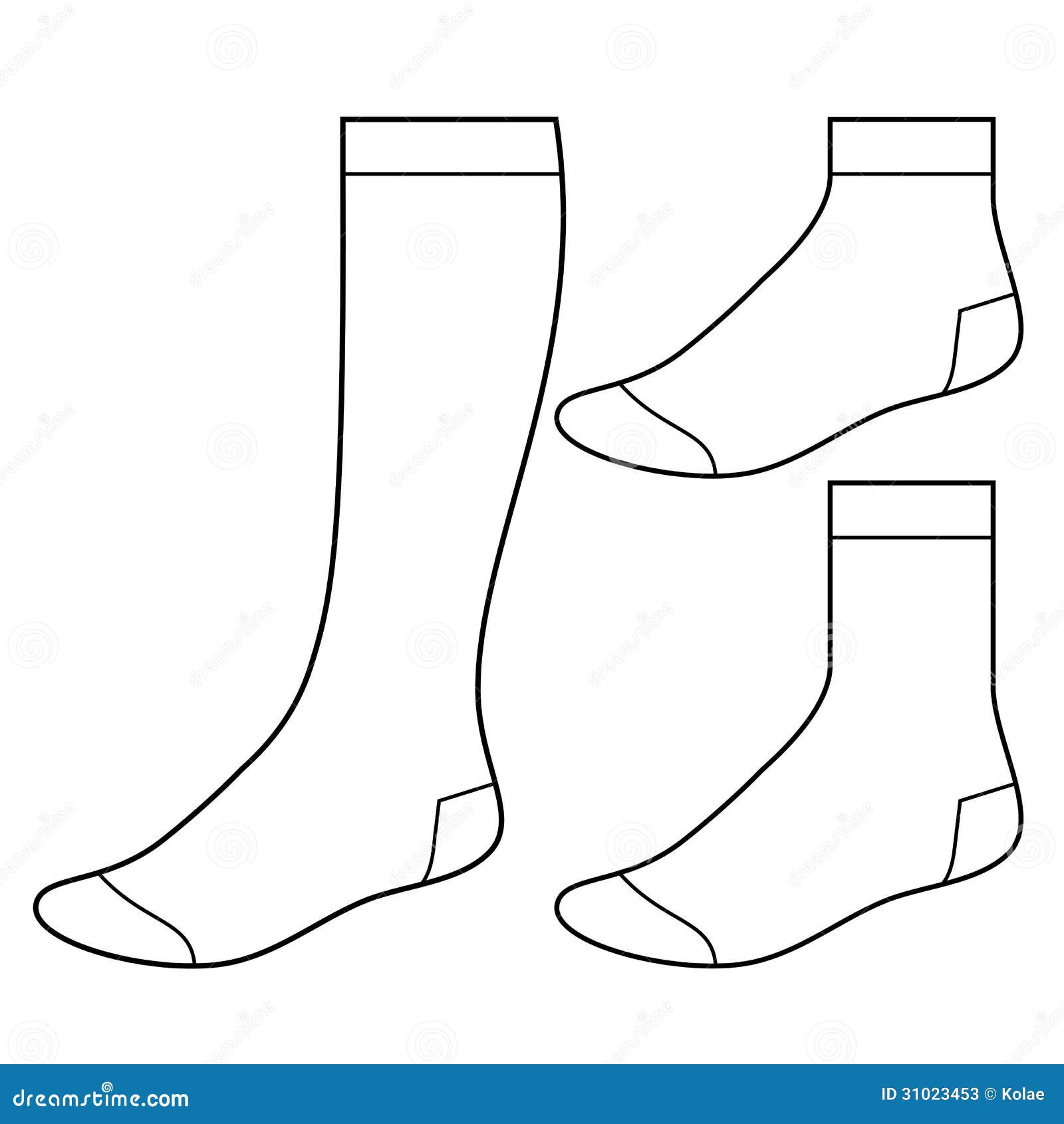 Insieme Dei Calzini in Bianco Illustrazione Vettoriale - Illustrazione ...