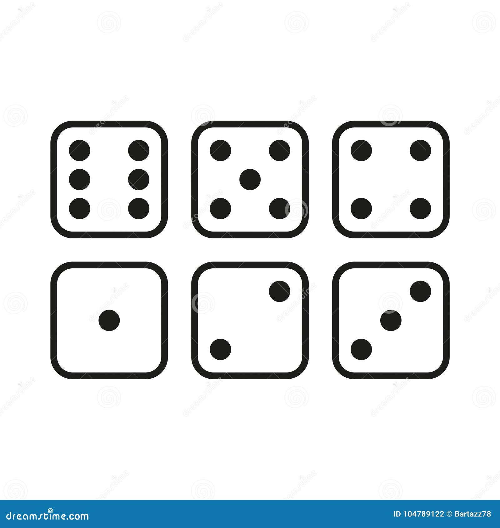 Insieme dei dadi bianchi illustrazione vettoriale. Illustrazione di ...
