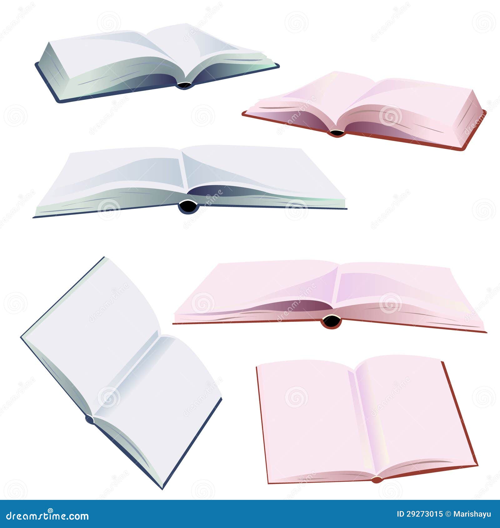 Insieme dei libri aperti illustrazione vettoriale. Illustrazione di ...