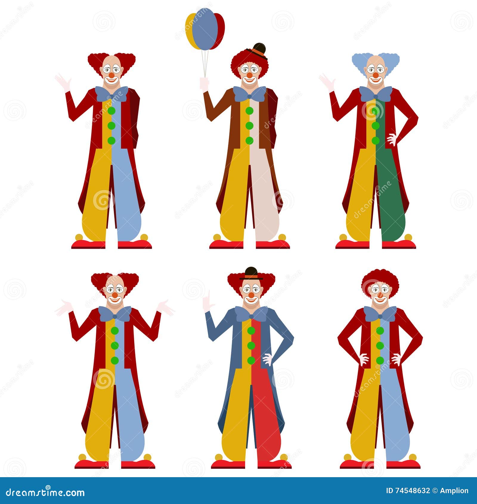 Insieme dei pagliacci illustrazione vettoriale. Illustrazione di icona ...