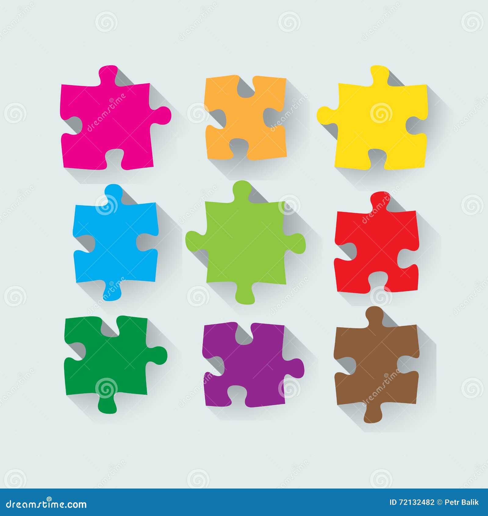 Insieme Dei Pezzi Di Puzzle Illustrazione Vettoriale - Illustrazione di ...