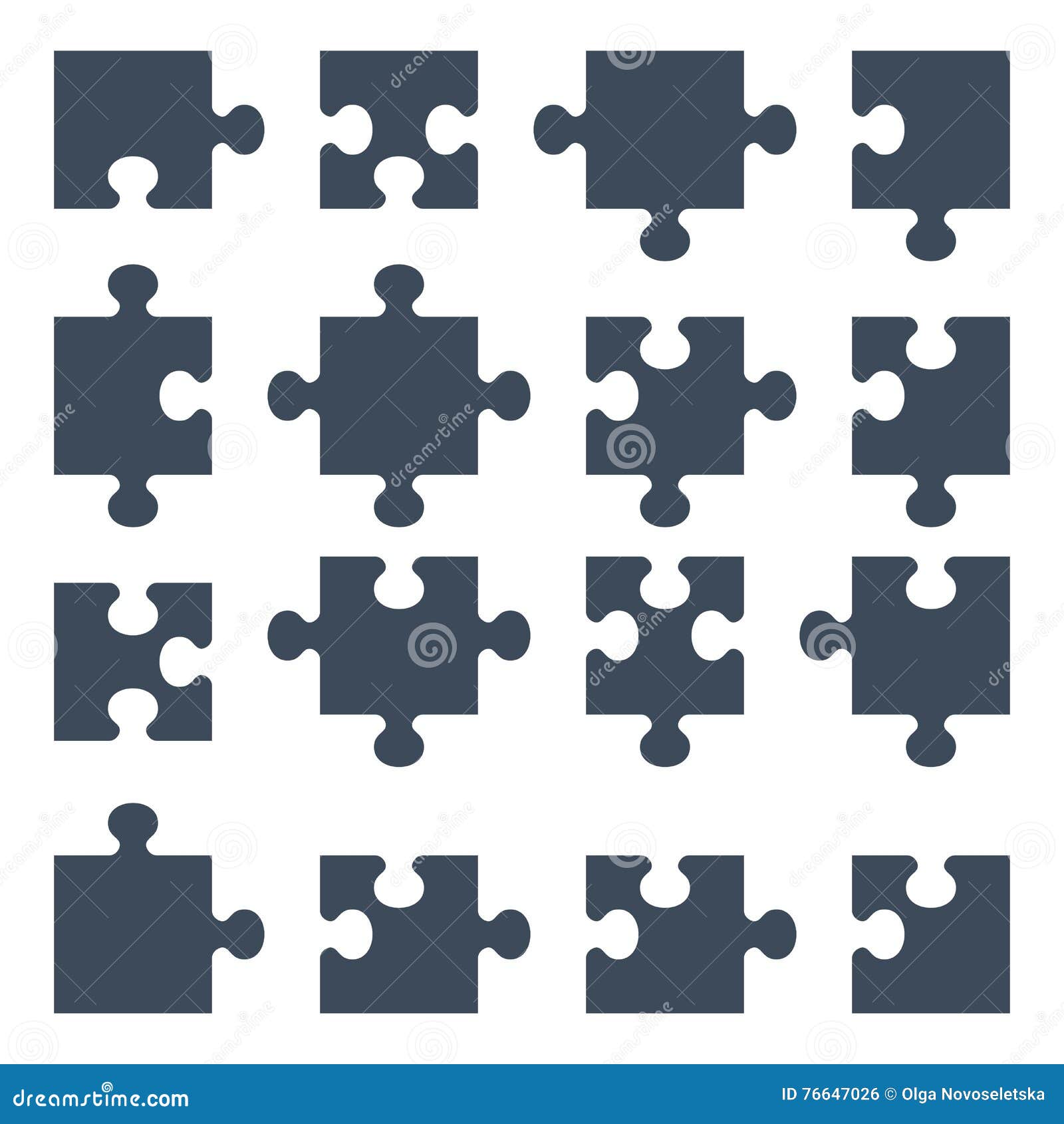 Insieme Dei Pezzi Di Puzzle Illustrazione Vettoriale - Illustrazione di ...